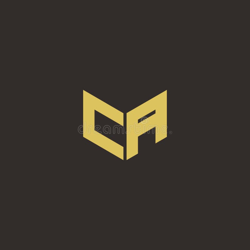 CA Logo Letter Initial Logo Designs Template with Gold and Black ...