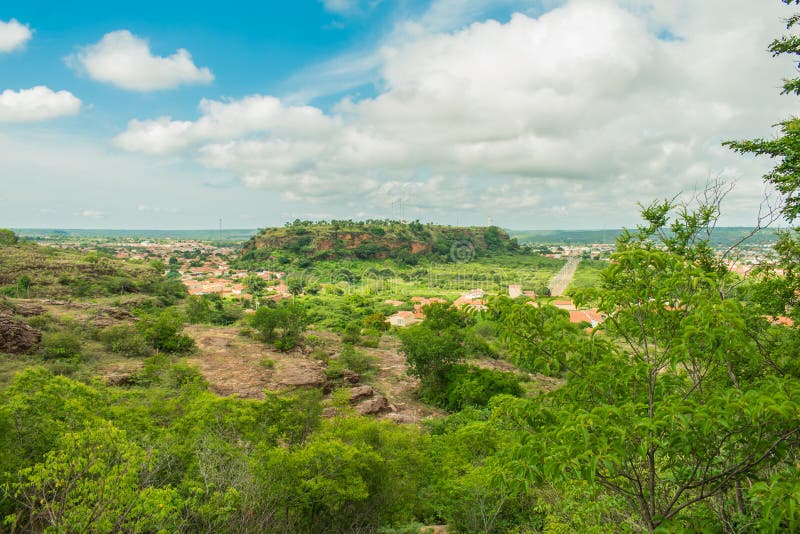 Caatinga Forest and a View of Oeiras, Piaui in Northeast Brazil Stock ...