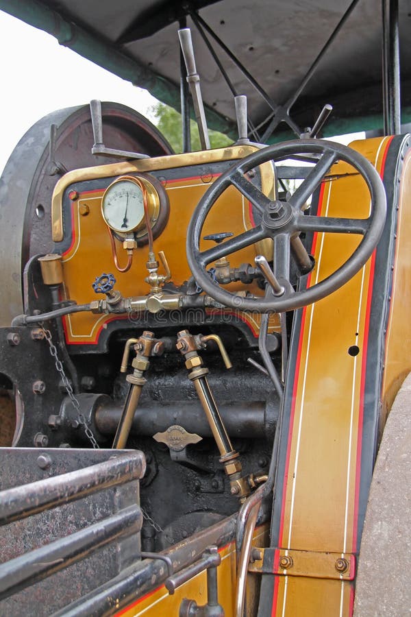 Vintage Steam Traction Engine. Stock Photo - Image of controls, steam ...