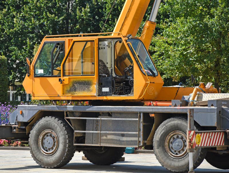 Cab of the crane vehicle stock photo. Image of outdoors - 99032974