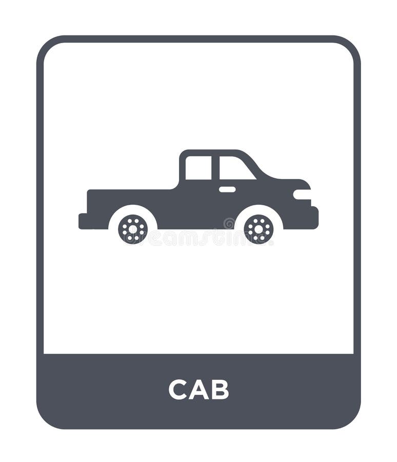 Cab Icon in Trendy Design Style. Cab Icon Isolated on White Background ...