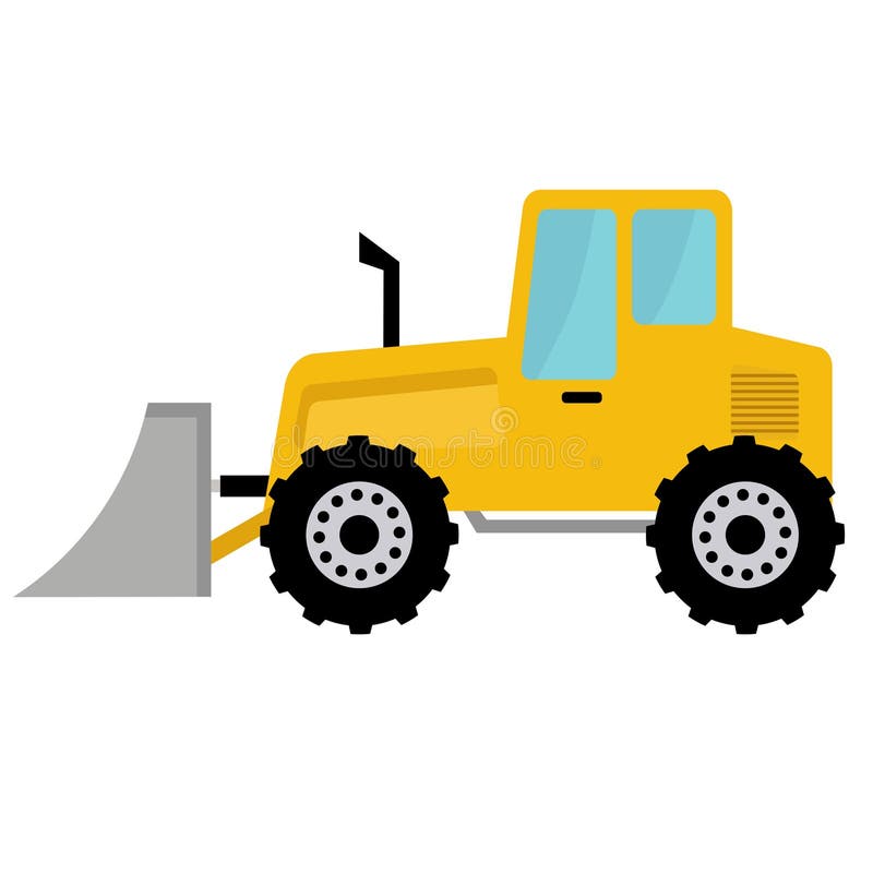 Cab Tractor with Front Loader Vector, Building and Construction ...