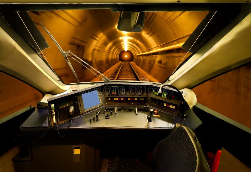 Cab View of Train in Tunnel Stock Photo - Image of streetcar ...
