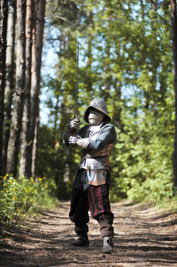 El Caballero De La Orca Se Coloca Con Una Espada Torcida Imagen de ...