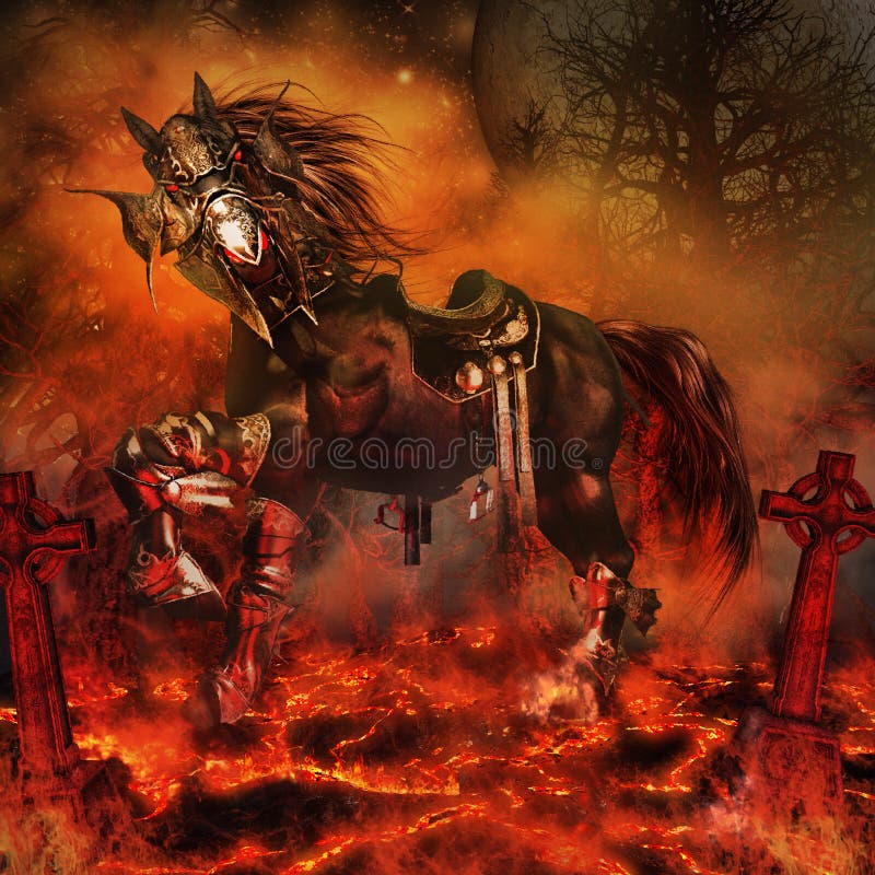 Caballo Acorazado Del Demonio Stock de ilustración - Ilustración de ...