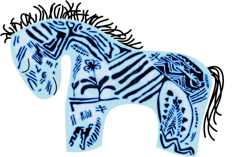 Caballo azul stock de ilustración. Ilustración de estrellado - 84818563