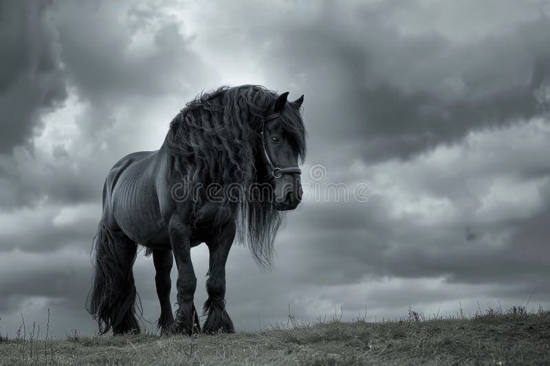 Caballo frisón stock de ilustración. Ilustración de tolerancia - 326233193