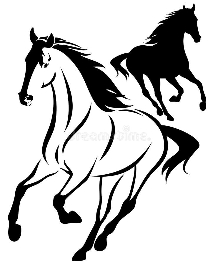 Caballo salvaje ilustración del vector. Ilustración de arte - 43992941