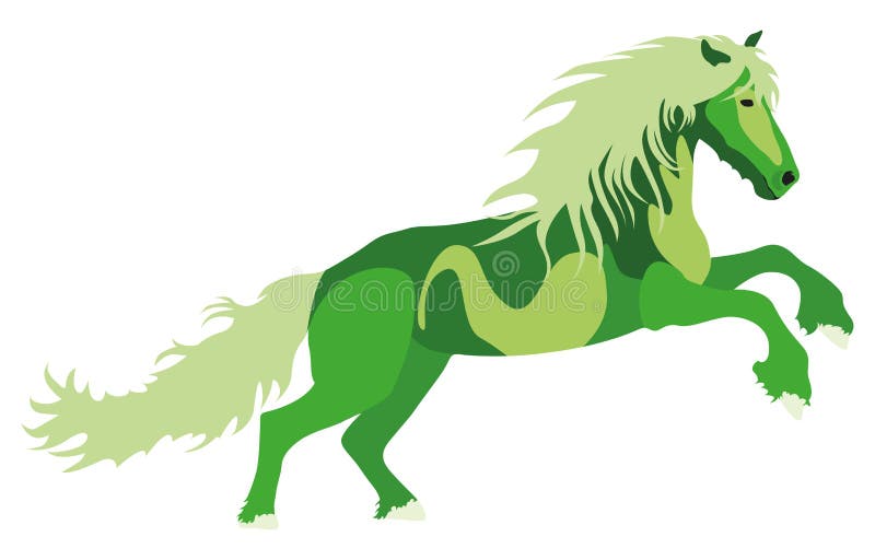 Caballo verde del ejemplo ilustración del vector. Ilustración de verde ...
