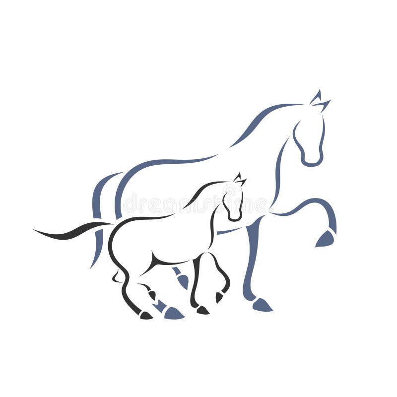 Caballo y potro ilustración del vector. Ilustración de caballo - 43623669