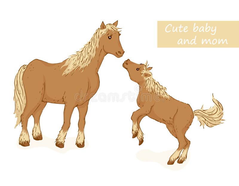 Caballo y potro ilustración del vector. Ilustración de yegua - 54708615