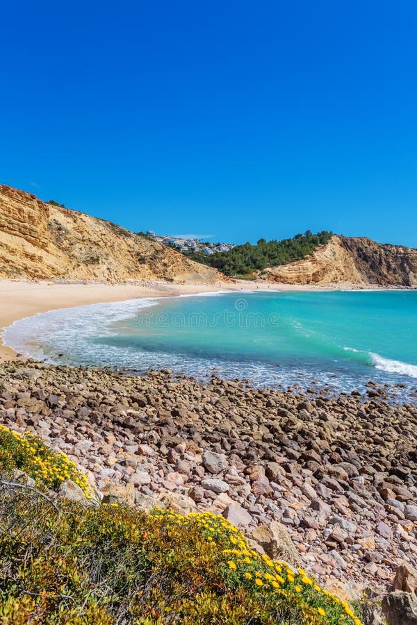 Cabanas Velhas Beach, Portugal Stock Image - Image of cliff, rock ...