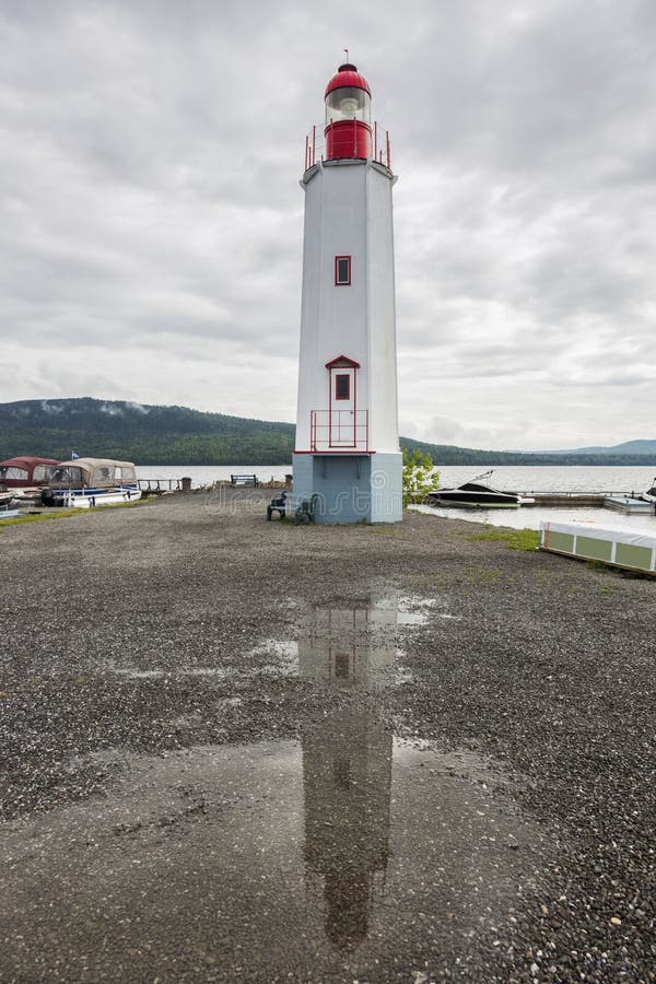 Cabano Lighthouse in Quebec Stock Image - Image of landmark, light ...