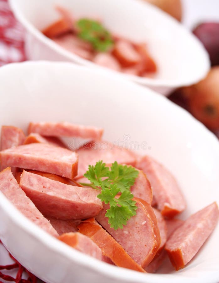 Slices of cabanossi stock image. Image of snack, meat - 37202077