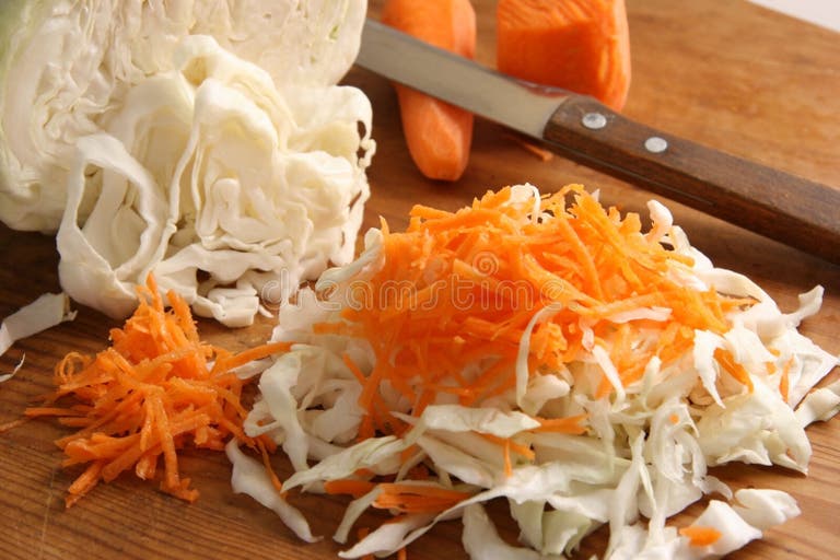 Cabbage and carrots. stock photo. Image of vitamins, salads - 1399820