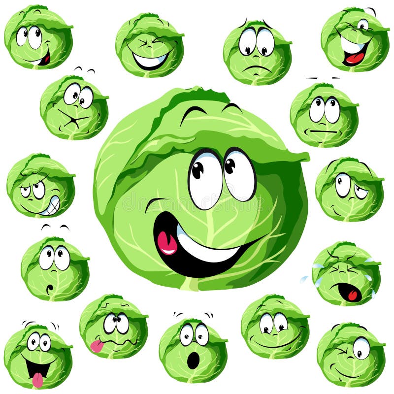 Cabbage cartoon stock vector. Illustration of green, happy - 26876859