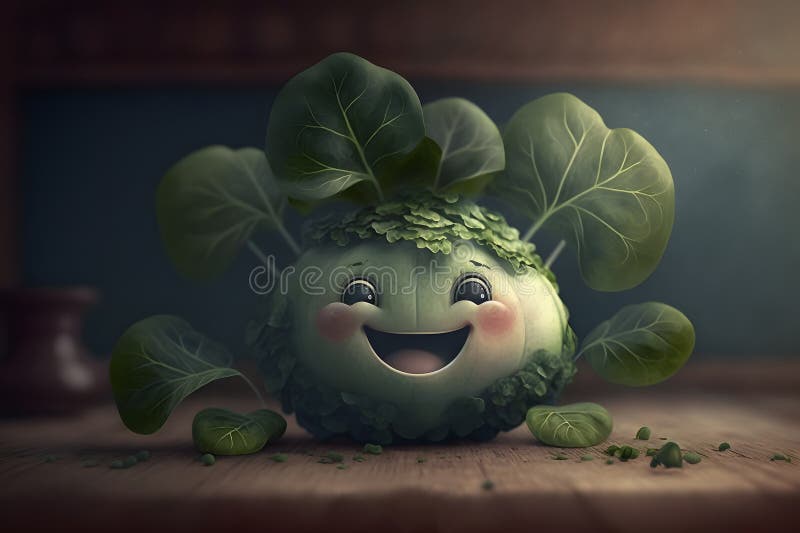Cabbage cartoon character. stock illustration. Illustration of animal ...