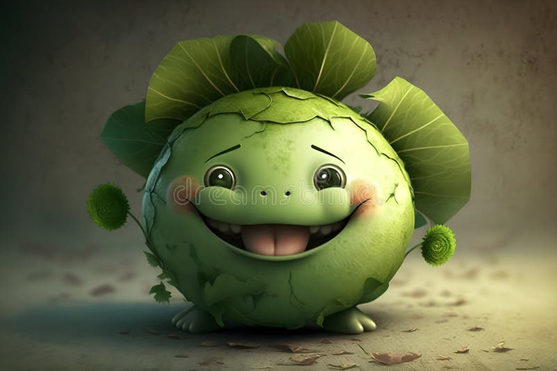 Cabbage cartoon character. stock illustration. Illustration of ...