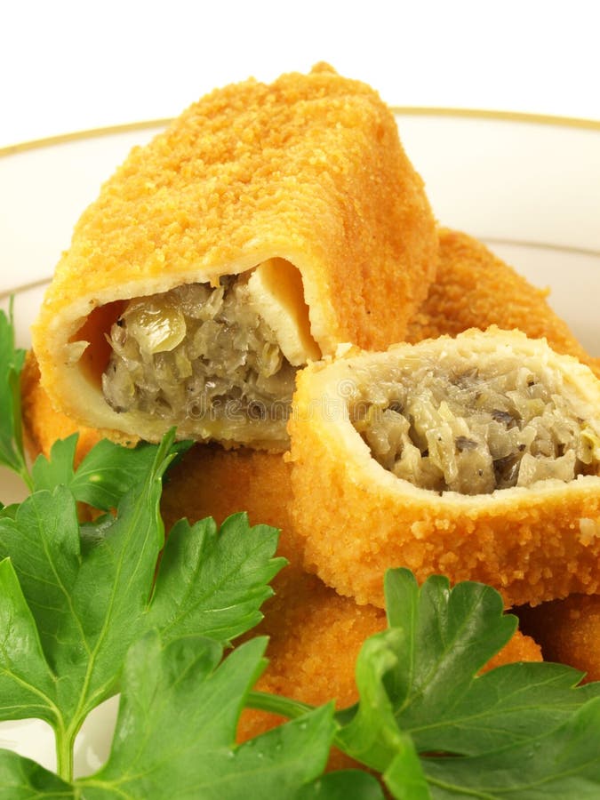 Cabbage croquette, closeup stock photo. Image of champignons - 24485956