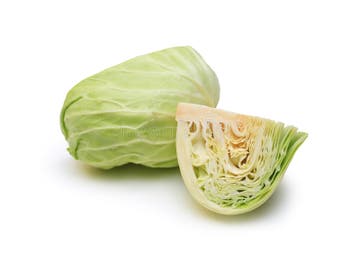 Cabbage Cut Close-up Texture Layers on White Studio Background Stock ...