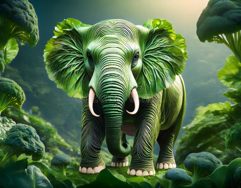 Cabbage Elephant Conceptual Image Stock Image - Image of leaves, flora ...
