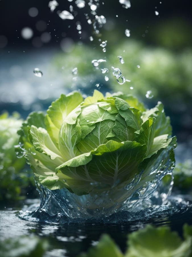 The Cabbage Fell into the Water and Created a Very Cool Splash Stock ...