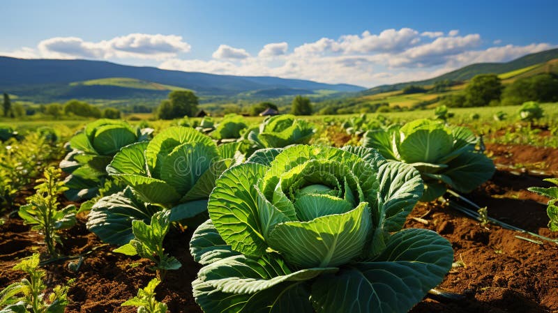 Cabbage Greens in High Quality Fields for daily Nutritional Needs ...
