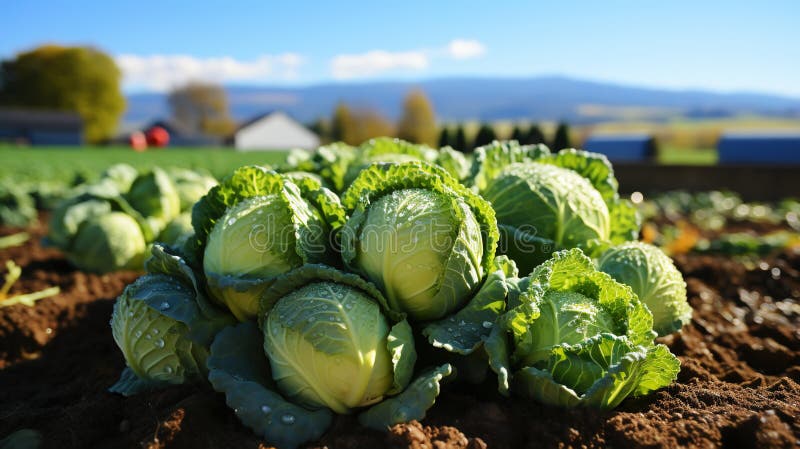 Cabbage Greens in High Quality Fields for daily Nutritional Needs ...