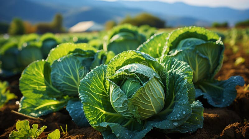 Cabbage Greens in High Quality Fields for daily Nutritional Needs ...