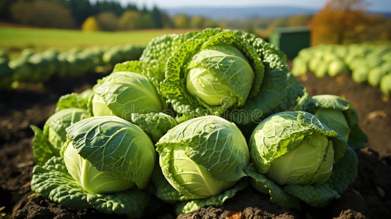 Cabbage Greens in High Quality Fields for daily Nutritional Needs ...