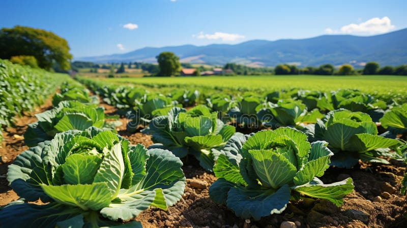 Cabbage Greens in High Quality Fields for daily Nutritional Needs ...