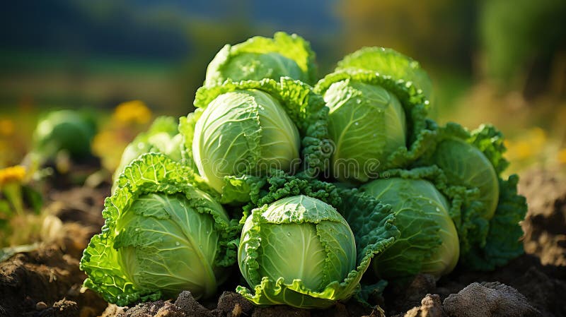 Cabbage Greens in High Quality Fields for daily Nutritional Needs ...