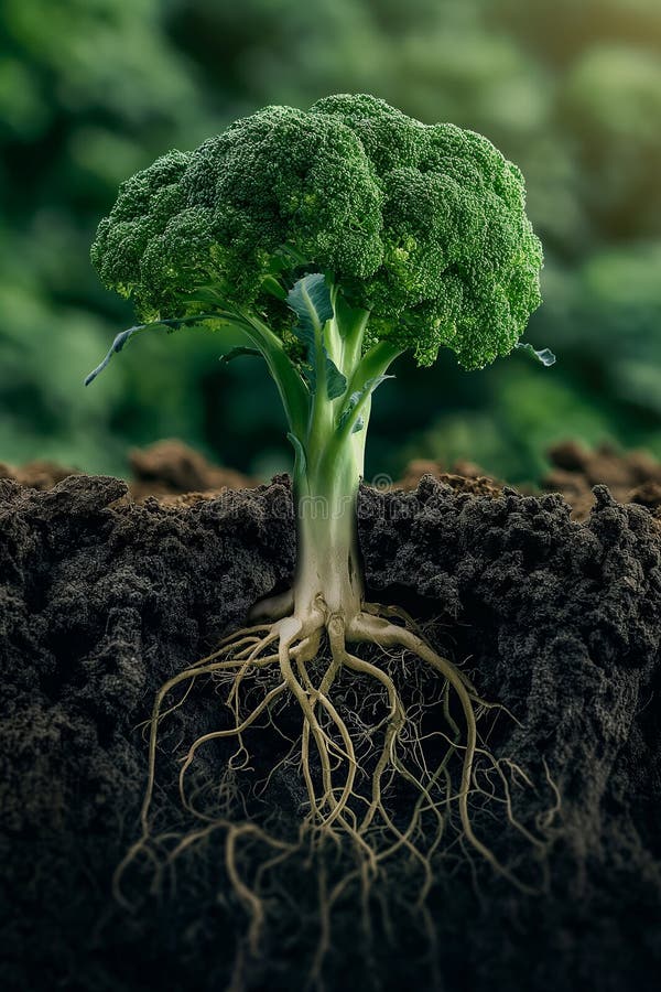 Cabbage Growing in the Land Cross-section Plant Stock Illustration ...