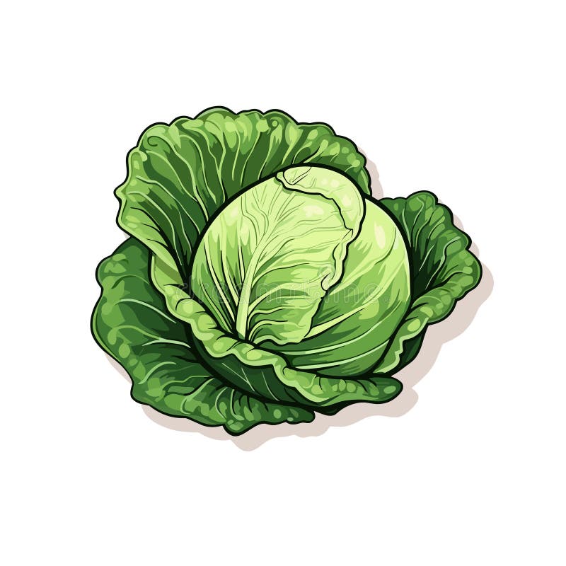 Cabbage Hand-drawn Illustration. Cabbage. Vector Doodle Style Cartoon ...
