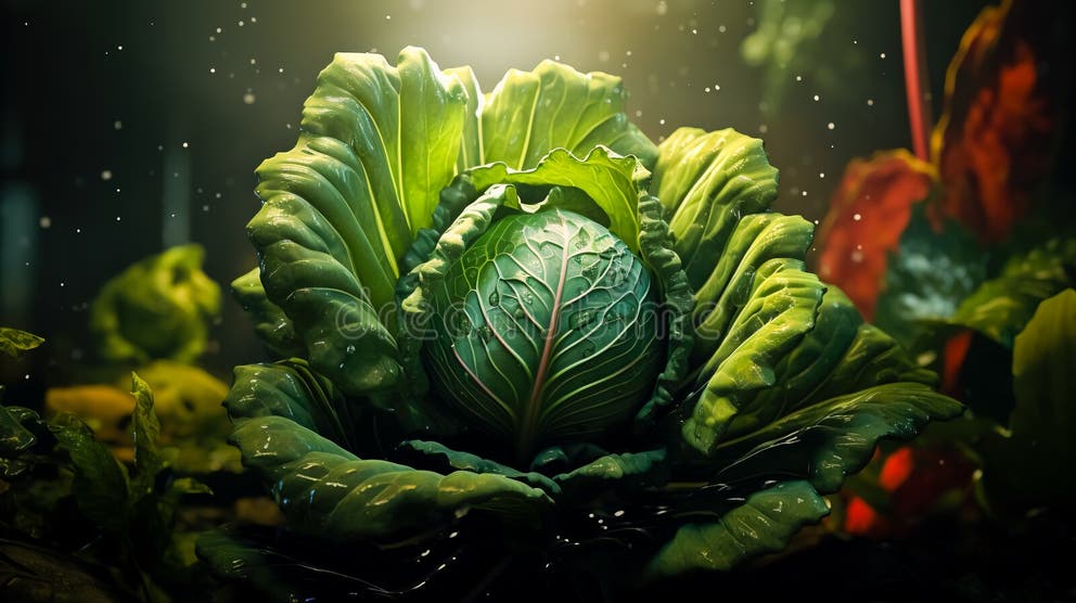 Cabbage Head with Leaves Nibbled by Pests Stock Illustration ...