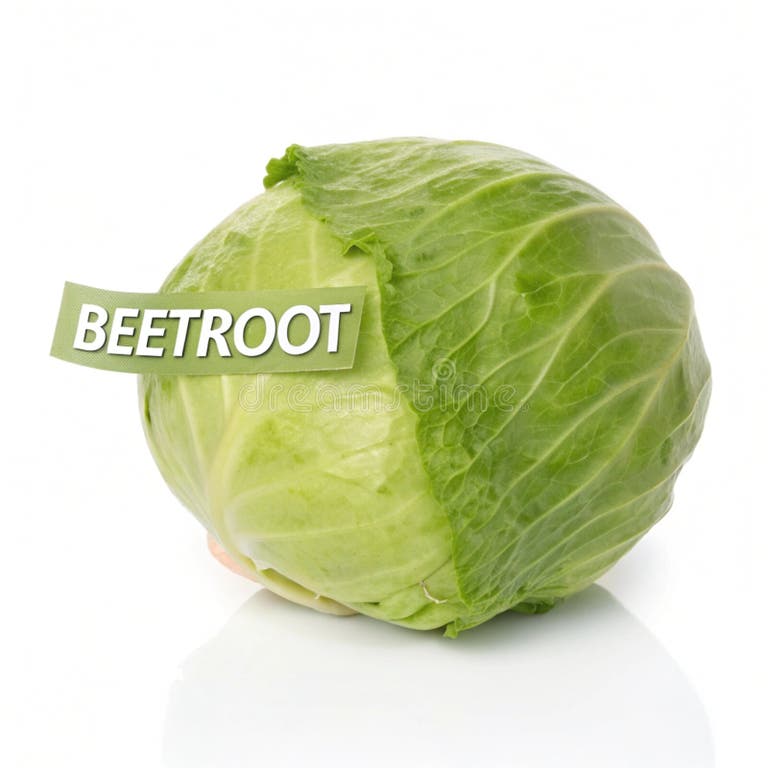 A Cabbage Labeled "beetroot" Stock Illustration - Illustration of diet ...