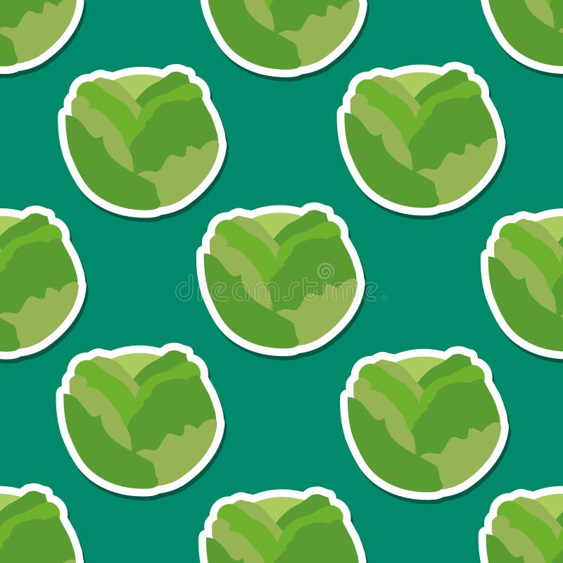 Cabbage Pattern. Seamless Texture Stock Vector - Illustration of food ...