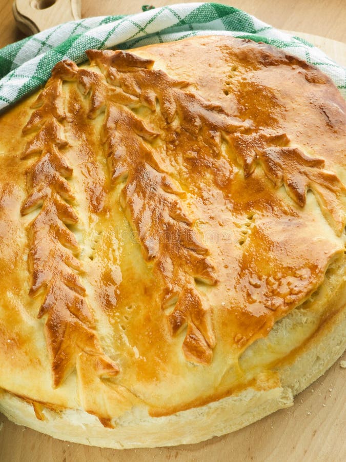 Cabbage pie stock image. Image of crust, wooden, filled - 15592631