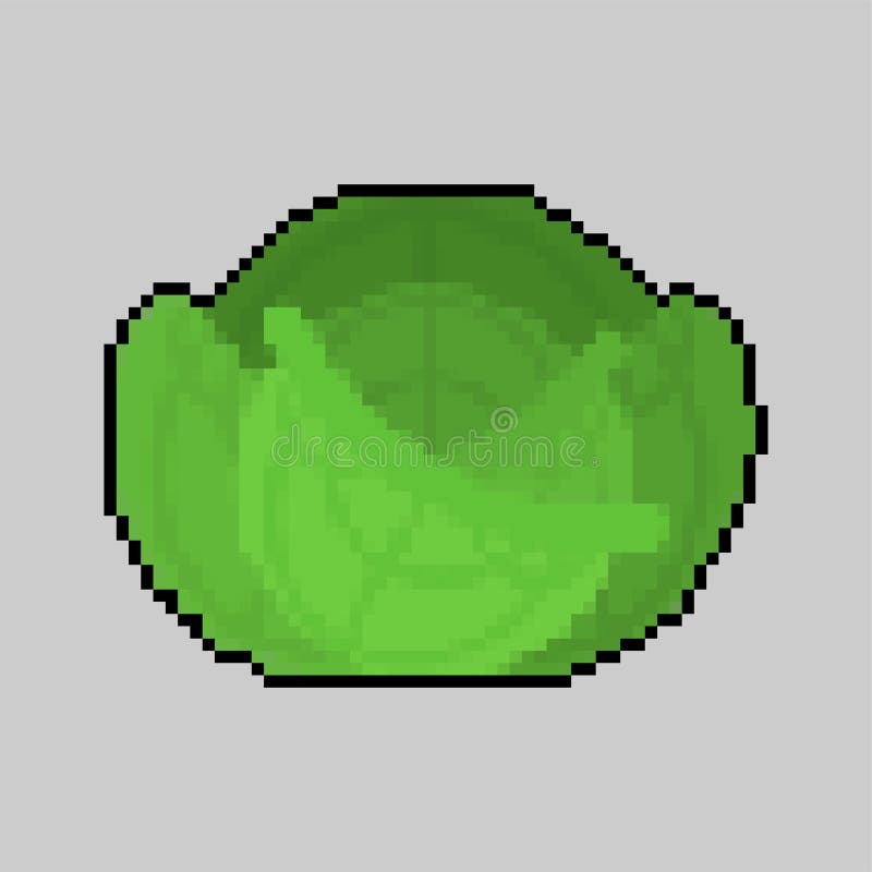 Cabbage Pixel Art. Head of Cabbage 8 Bit. Pixelate Vegetable Stock ...