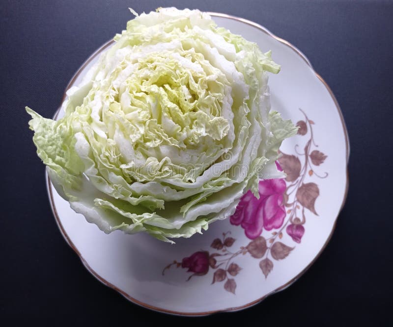 Cabbage in a plate stock image. Image of flower, plate - 202164449