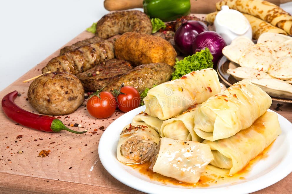 Cabbage Rolls with Carrots and Rice, Stock Image - Image of green ...