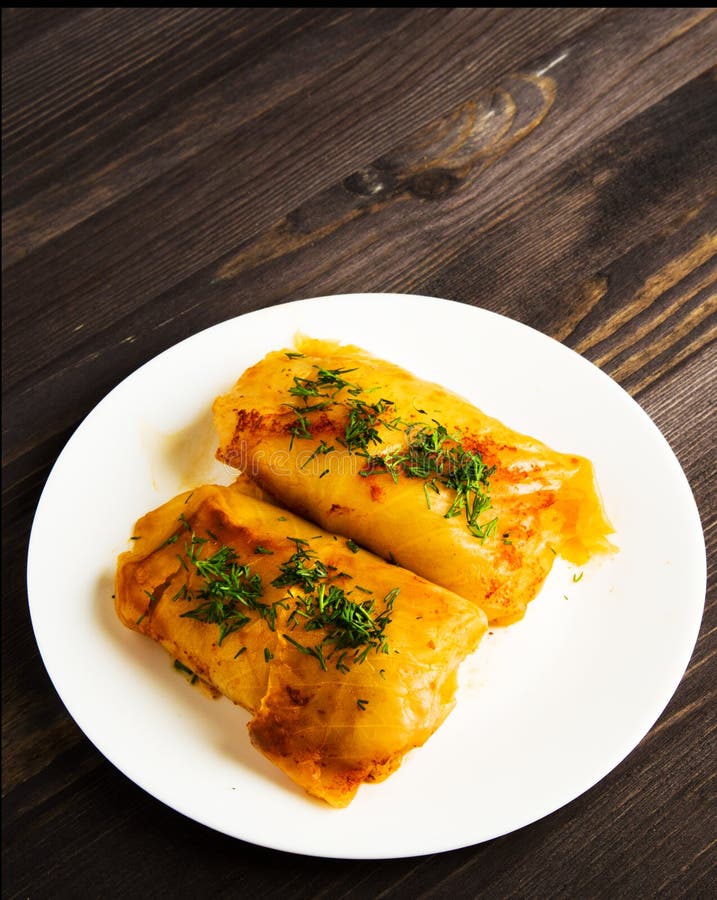 Cabbage Rolls on a Plate. Cabbage Rolls Top View Stock Image - Image of ...