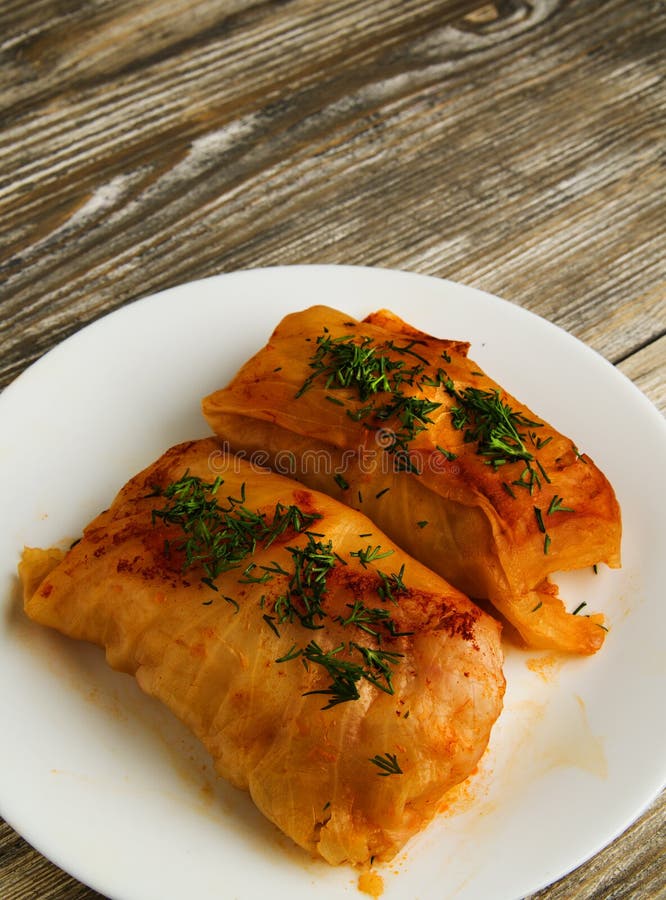 Cabbage Rolls on a Plate. Cabbage Rolls Top View Stock Image - Image of ...