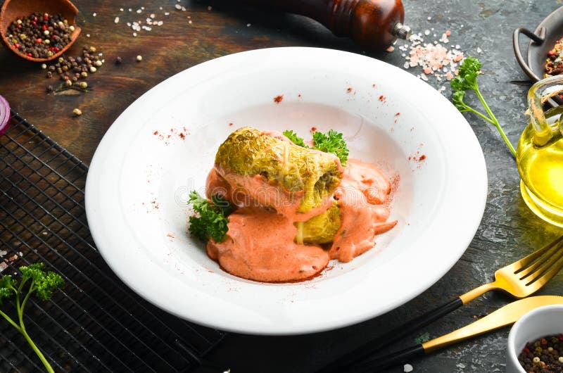 Cabbage Rolls with Rice and Meat. Restaurant Menu Stock Photo - Image ...