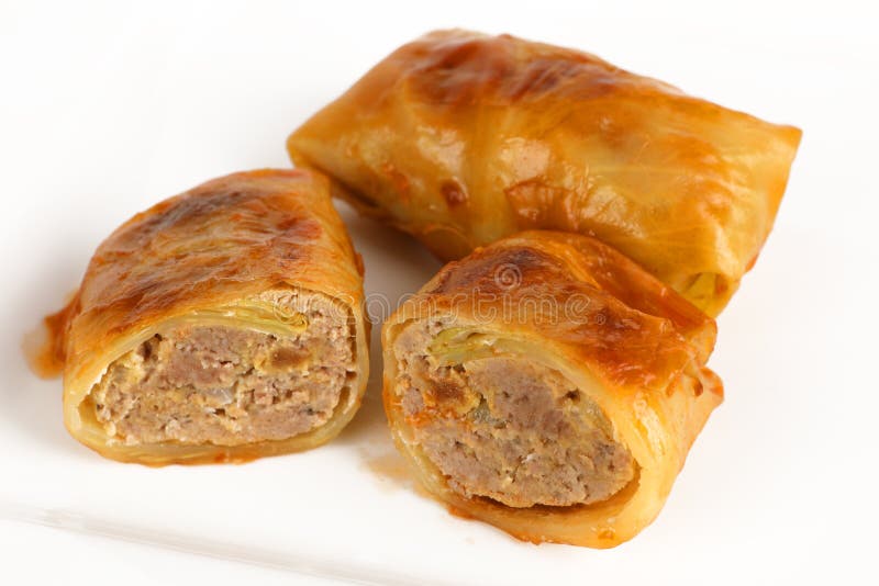 Cabbage Roulade Filled with Minced Meat Stock Photo - Image of ...