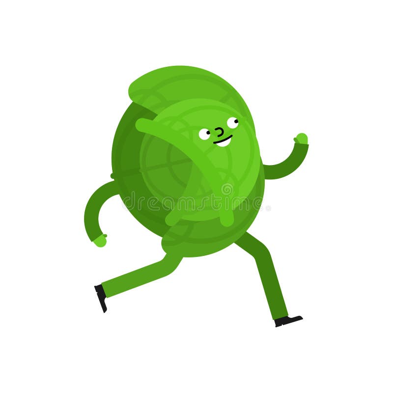 Cabbage is Running. Sports Vegetable Stock Vector - Illustration of ...