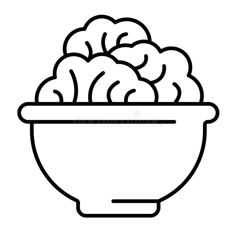 Cabbage Salad Dish Thin Line Icon, Culinary Cooking Concept. Vector ...