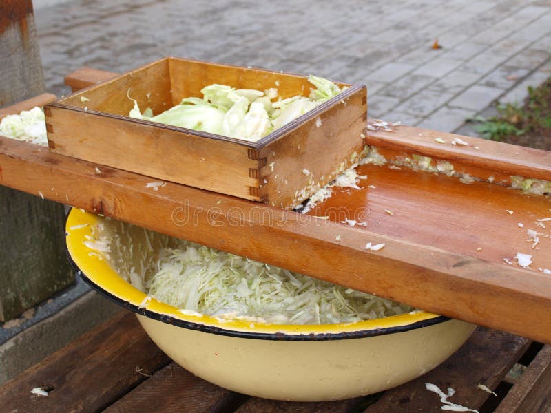 Cabbage shredding plane stock image. Image of press, fresh - 11436585