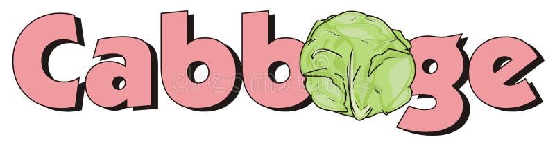 Cabbage with symbols stock illustration. Illustration of leaves - 90224919