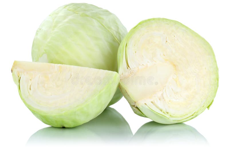 Cabbage Sliced Slice Fresh Vegetable Isolated Stock Photo - Image of ...